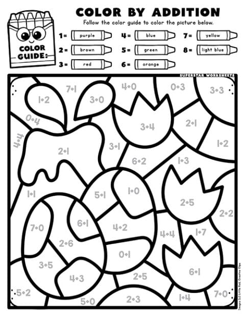 Dinosaur Color By Number - Superstar Worksheets
