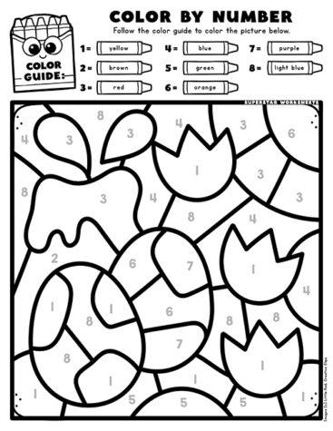 Dinosaur Color By Number - Superstar Worksheets