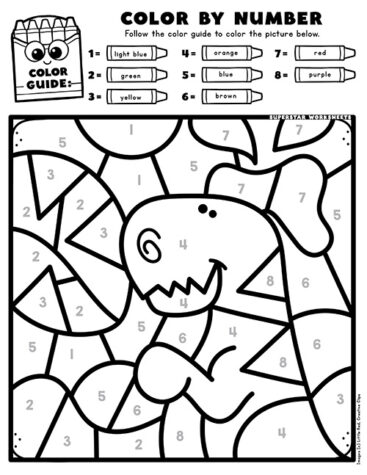 Dinosaur Color By Number - Superstar Worksheets
