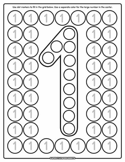 Number 1 Worksheets - Superstar Worksheets