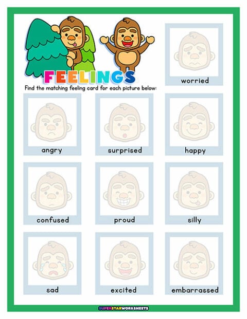 Feelings Chart - Superstar Worksheets