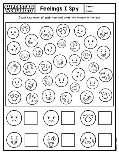 Feelings Chart - Superstar Worksheets