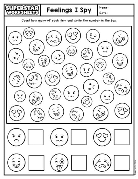 Feelings Chart - Superstar Worksheets