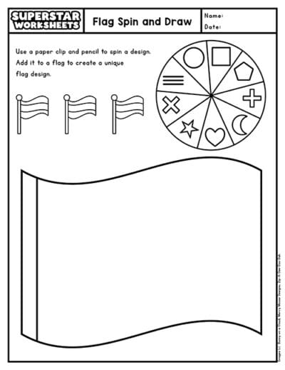 Flag Template - Superstar Worksheets