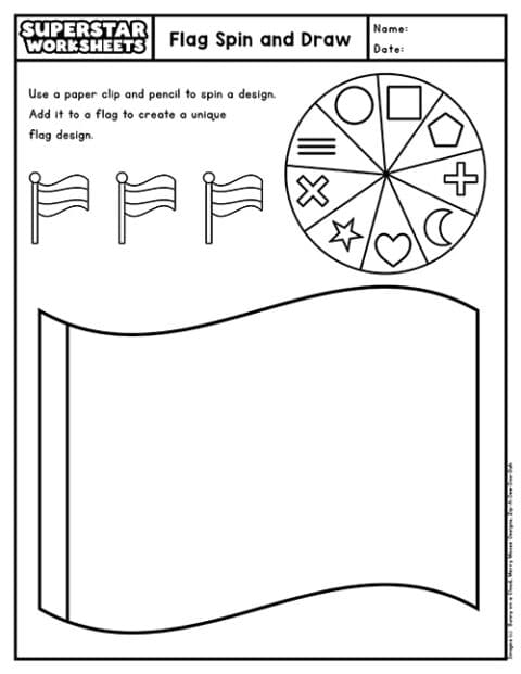 Flag Template - Superstar Worksheets