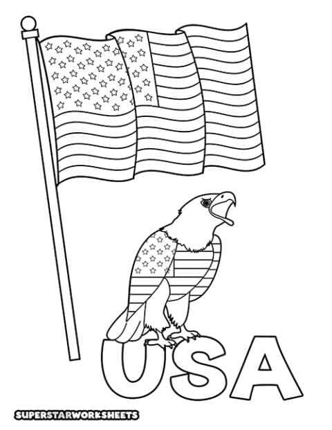 American Flag Coloring Pages (Free Printables) - Superstar Worksheets