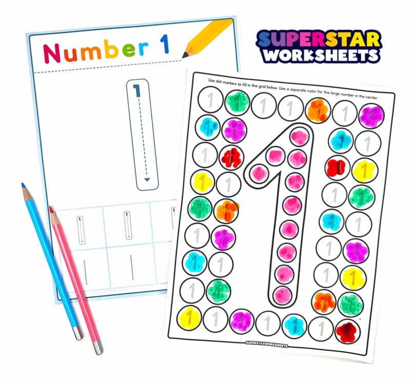 Number 1 Worksheets - Superstar Worksheets