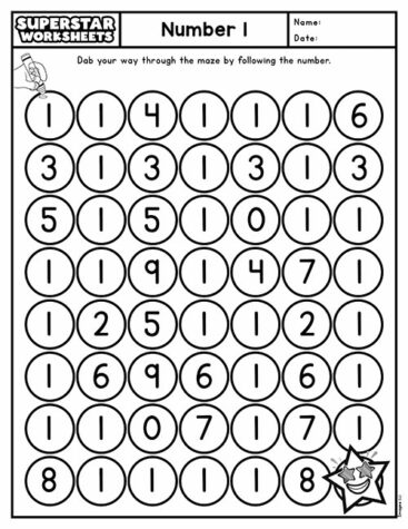 Number 1 Worksheets - Superstar Worksheets