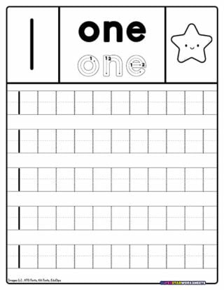 Number 1 Worksheets - Superstar Worksheets