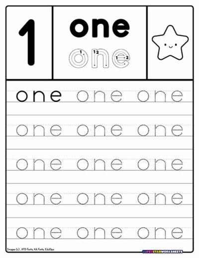 Number 1 Worksheets - Superstar Worksheets