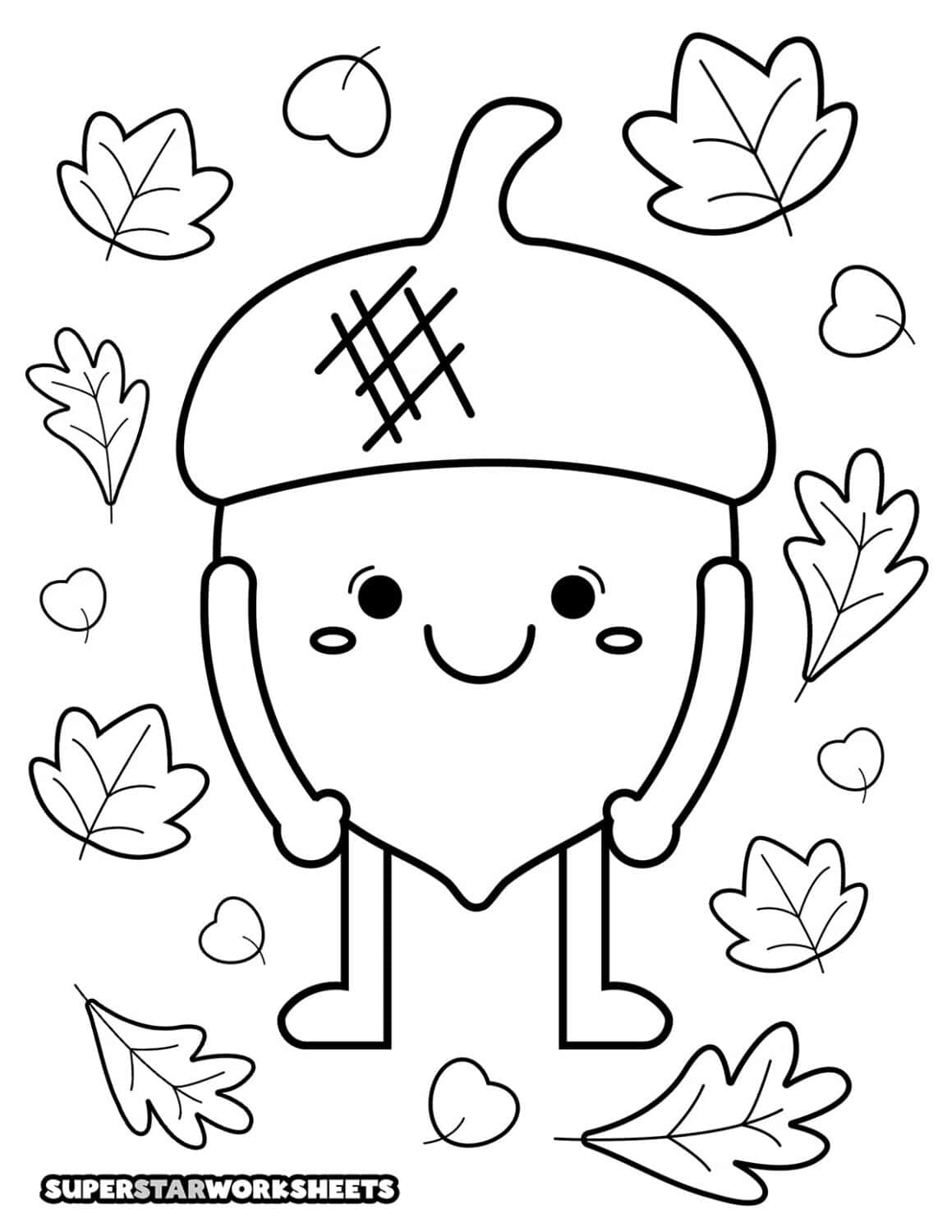 Acorn Coloring Pages (Free Printables) - Superstar Worksheets