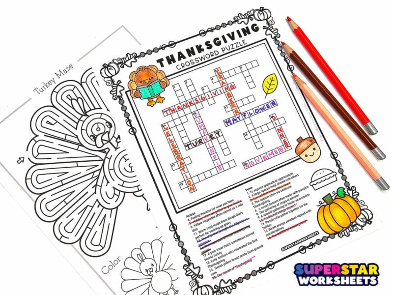 Thanksgiving Worksheets - Superstar Worksheets