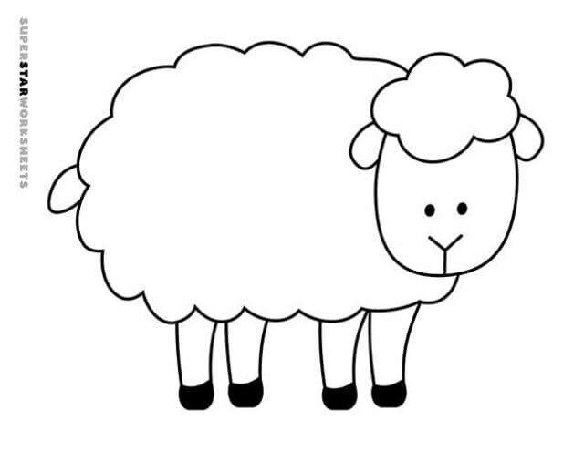 Sheep Template (Free Printables) - Superstar Worksheets