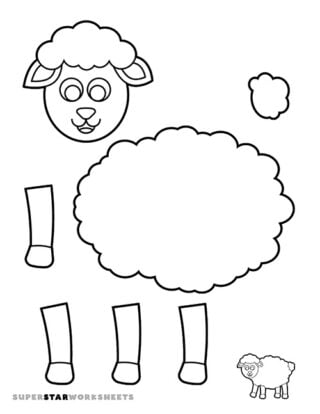 Sheep Template (Free Printables) - Superstar Worksheets