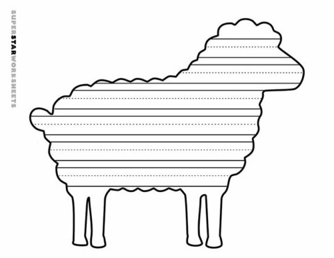 Sheep Template (Free Printables) - Superstar Worksheets