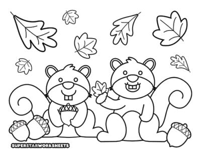 Acorn Coloring Pages (Free Printables) - Superstar Worksheets