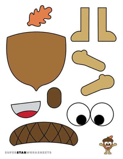 Acorn Template (Free Printables) - Superstar Worksheets