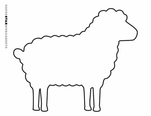 Sheep Template (Free Printables) - Superstar Worksheets
