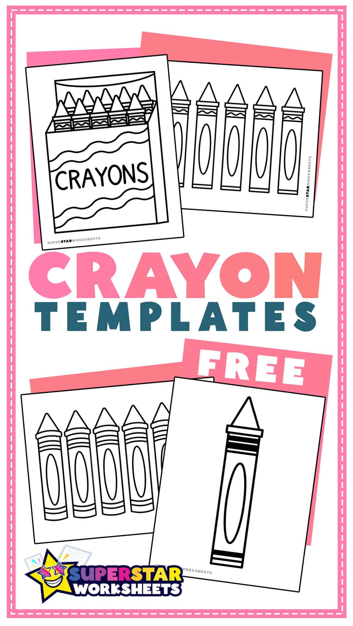 Crayon Template (Free Printables) - Superstar Worksheets