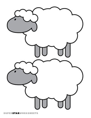 Sheep Template (Free Printables) - Superstar Worksheets