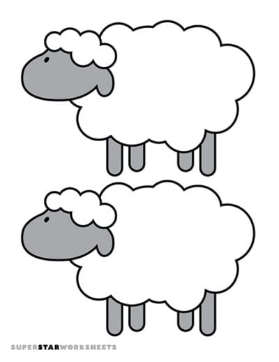 Sheep Template (Free Printables) - Superstar Worksheets