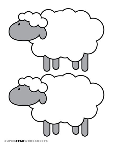 Sheep Template (Free Printables) - Superstar Worksheets
