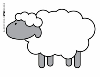 Sheep Template (Free Printables) - Superstar Worksheets