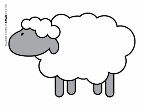 Sheep Template (Free Printables) - Superstar Worksheets