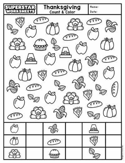 Thanksgiving Worksheets - Superstar Worksheets