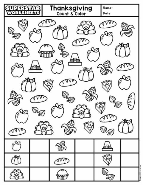 Thanksgiving Worksheets (Free Printables) - Superstar Worksheets