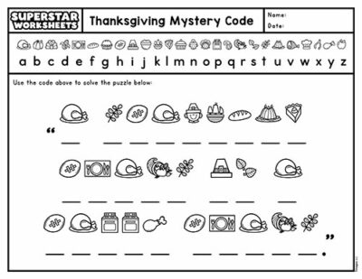 Thanksgiving Worksheets - Superstar Worksheets