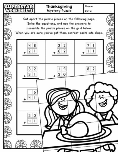 Thanksgiving Worksheets - Superstar Worksheets