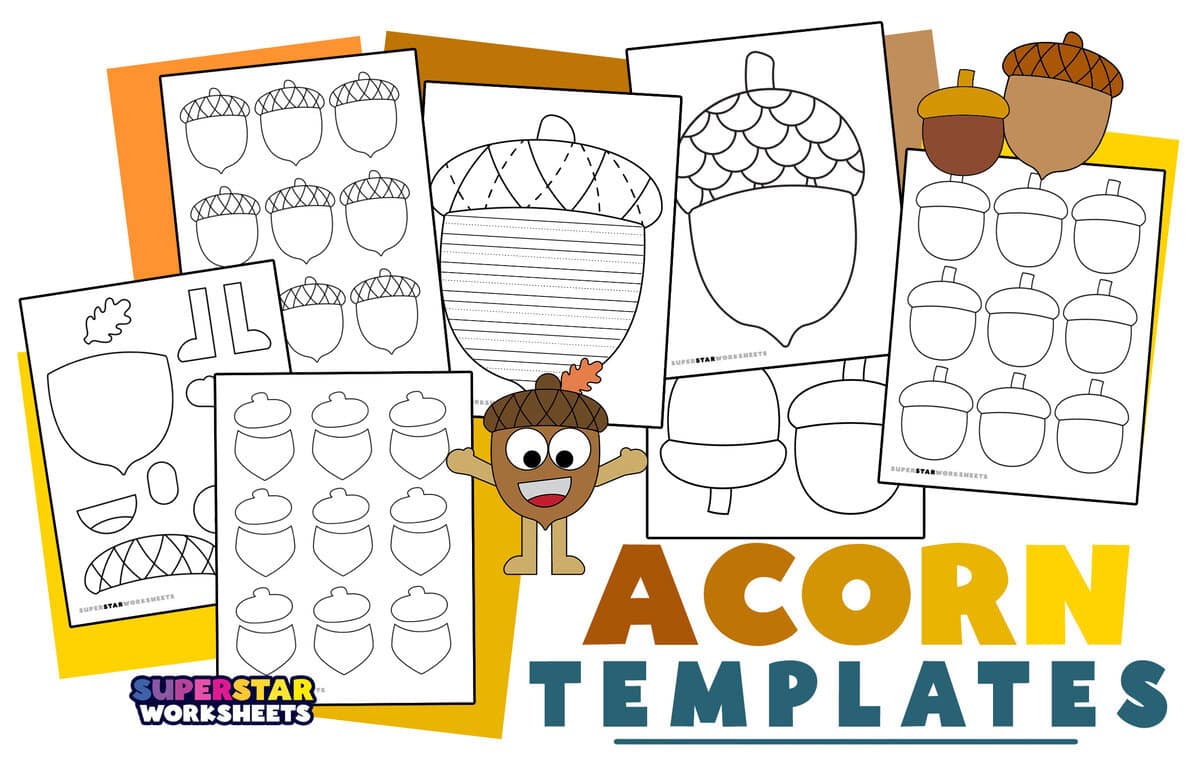 Acorn Template (Free Printables) - Superstar Worksheets
