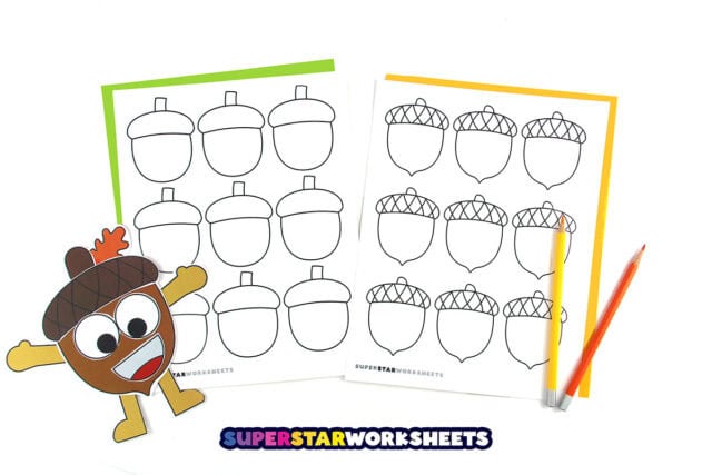 Acorn Template (Free Printables) - Superstar Worksheets
