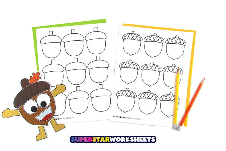 Acorn Template (Free Printables) - Superstar Worksheets