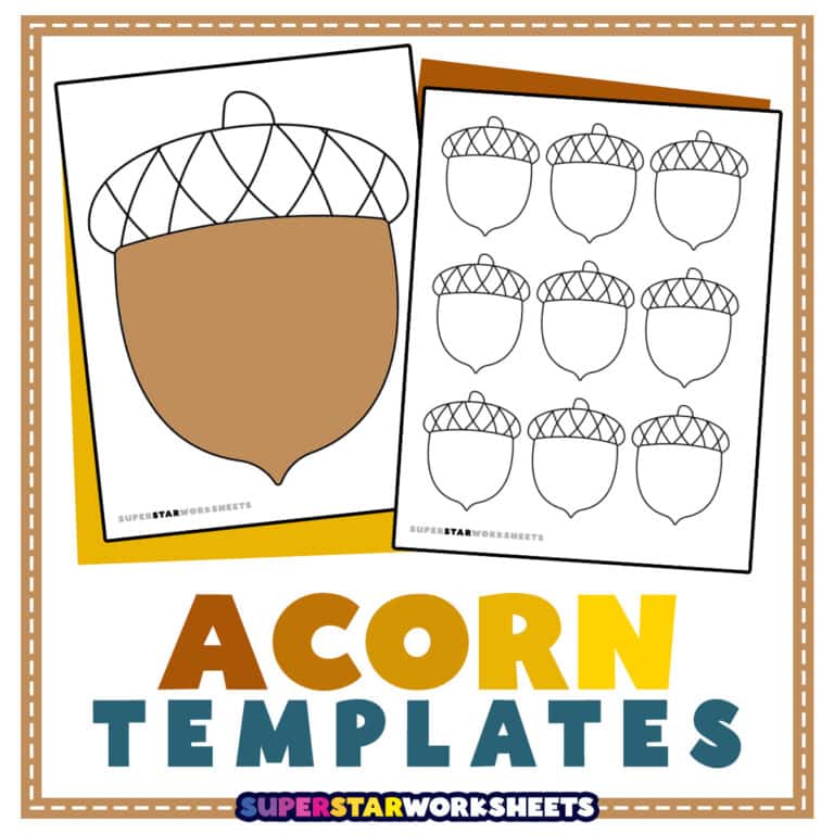 Acorn Template (Free Printables) - Superstar Worksheets
