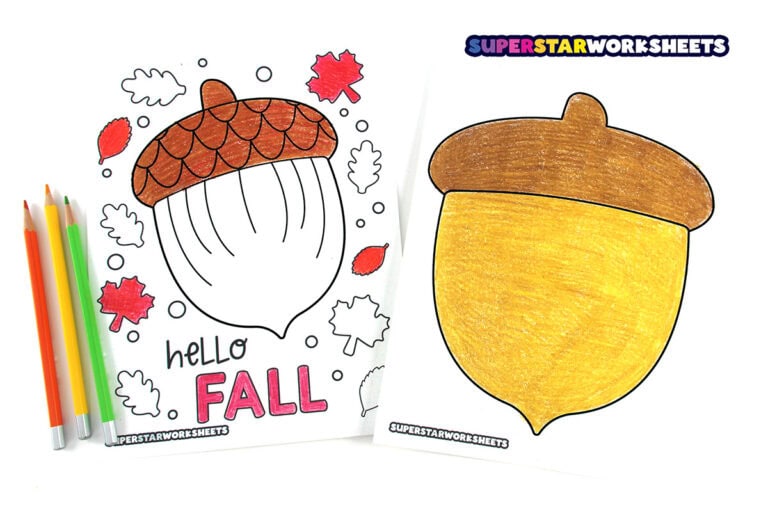 Acorn Coloring Pages (Free Printables) - Superstar Worksheets