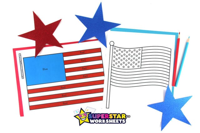 American Flag Template (Free Printables) - Superstar Worksheets