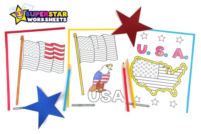 American Flag Coloring Pages (Free Printables) - Superstar Worksheets