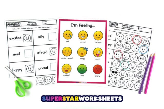 Feelings Chart - Superstar Worksheets