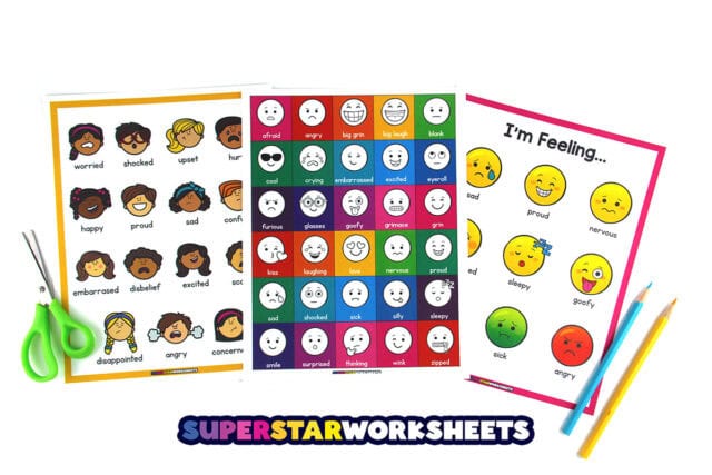 Feelings Chart - Superstar Worksheets