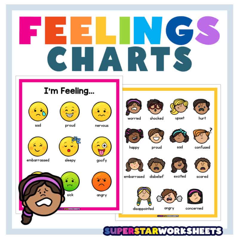 Feelings Chart - Superstar Worksheets