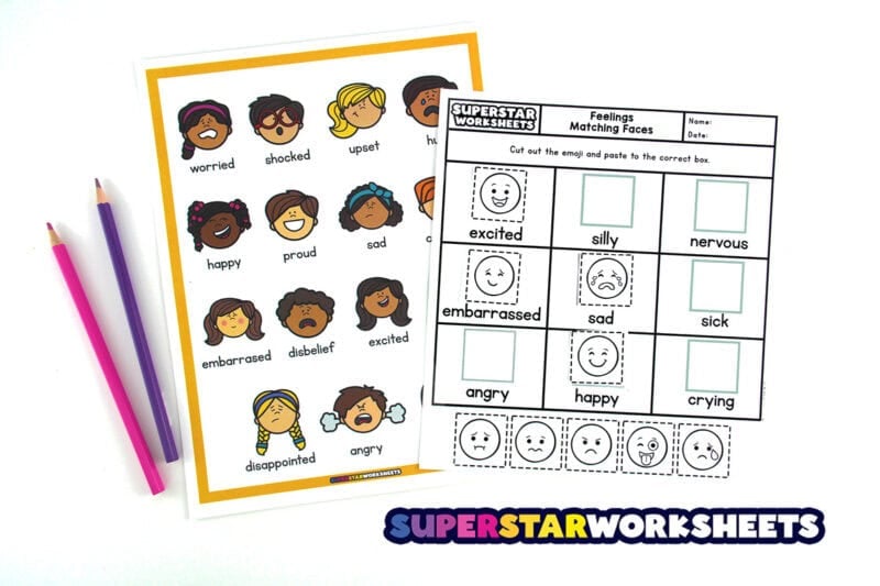 Feelings Chart - Superstar Worksheets