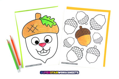 Acorn Coloring Pages (Free Printables) - Superstar Worksheets