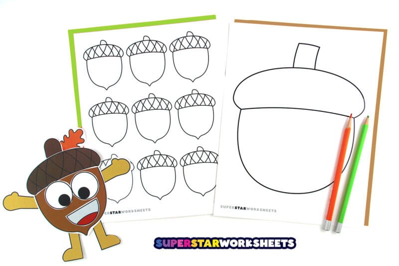 Acorn Template (Free Printables) - Superstar Worksheets