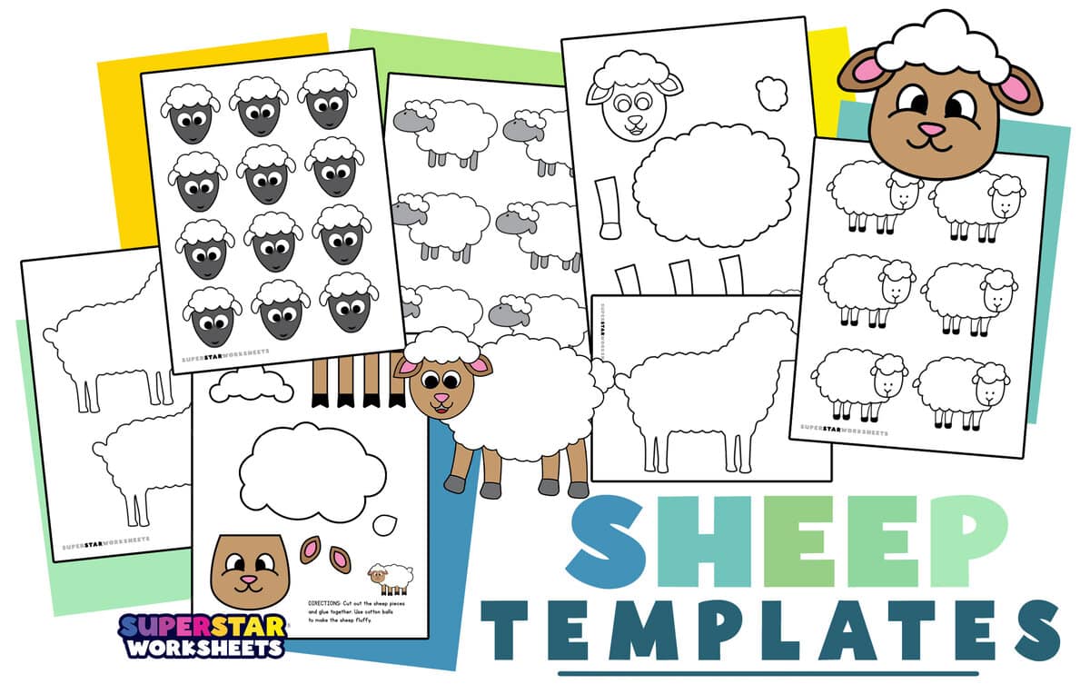 Sheep Template (Free Printables) - Superstar Worksheets