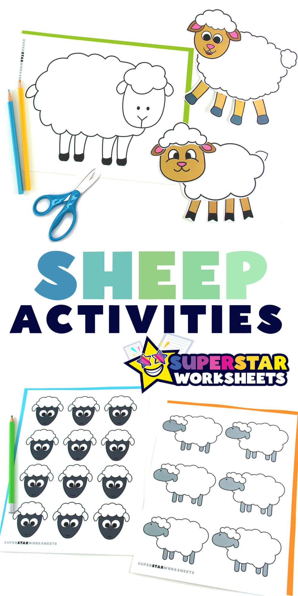 Sheep Template (Free Printables) - Superstar Worksheets