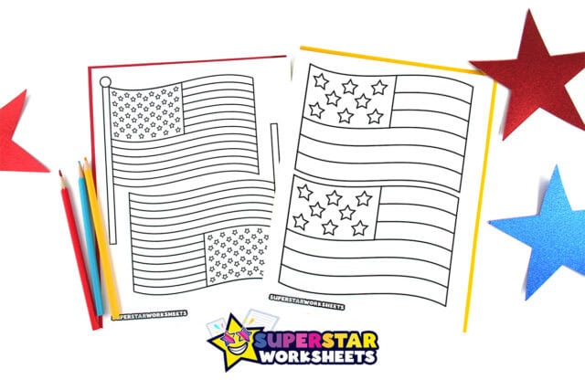 American Flag Template (Free Printables) - Superstar Worksheets