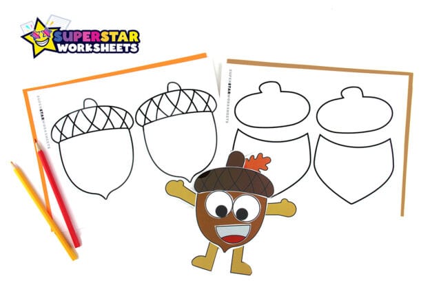Acorn Template (Free Printables) - Superstar Worksheets