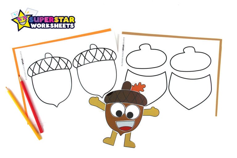 Acorn Template (Free Printables) - Superstar Worksheets